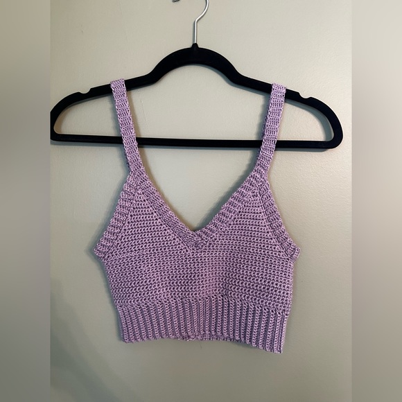 Tops | Handmade By Me Purple Crop Top | Poshmark